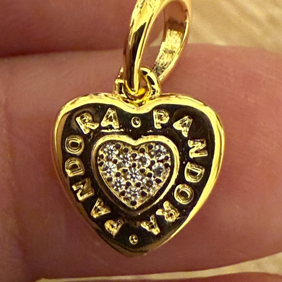 Pandora | Accessories | Pandora Gold Heart Necklace With Silver Accents ...